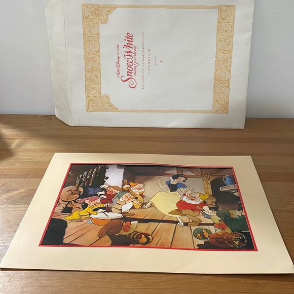 Art | 1994 Walt Disney Lithograph Portrait Commemorative Snow ...
